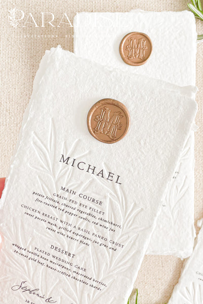 Genesis Embossed Handmade Wedding Menus – Kattone