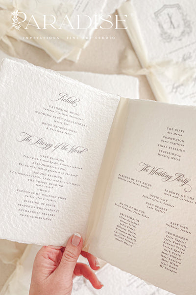 Maisy Handmade Paper Wedding Program – Kattone