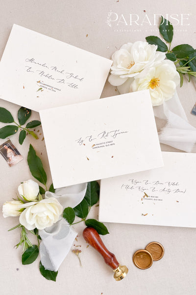 Off-White Sucra Envelopes and Black Ink Printing – Kattone